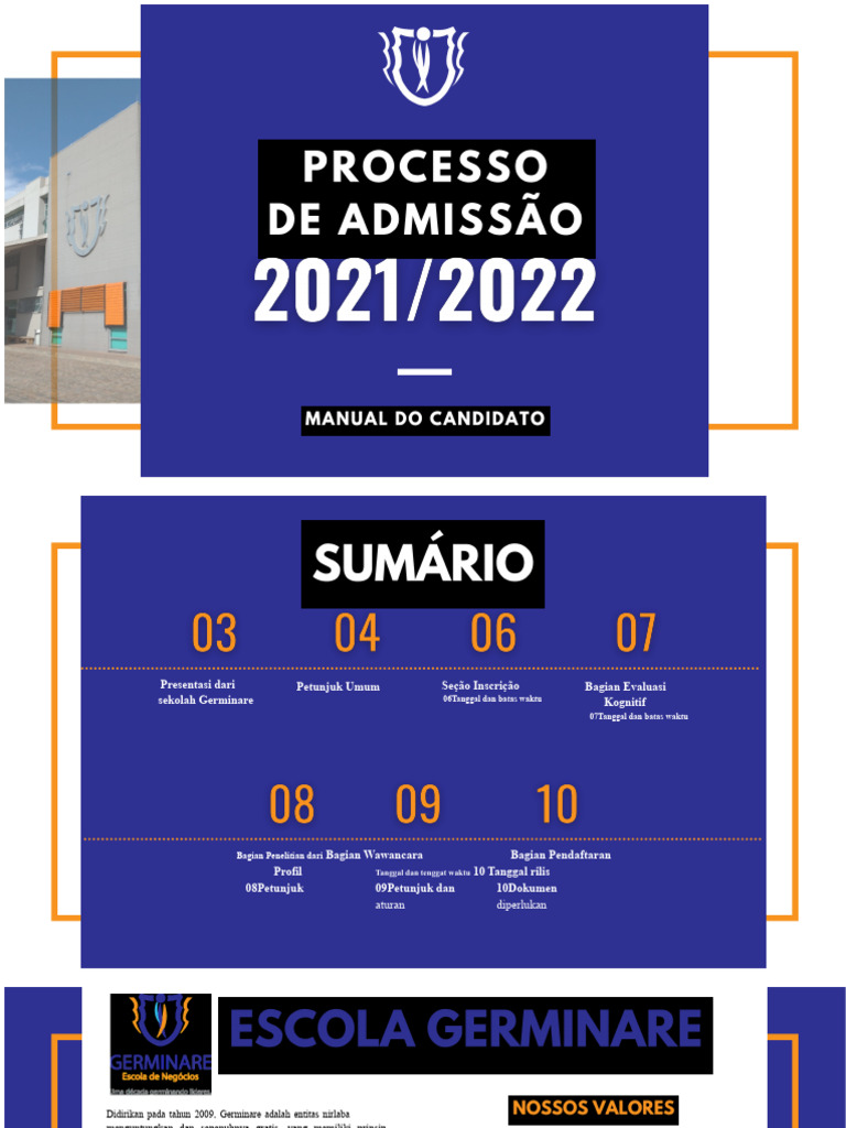 Proses Pendaftaran Sekolah Germinare 2022 | PDF