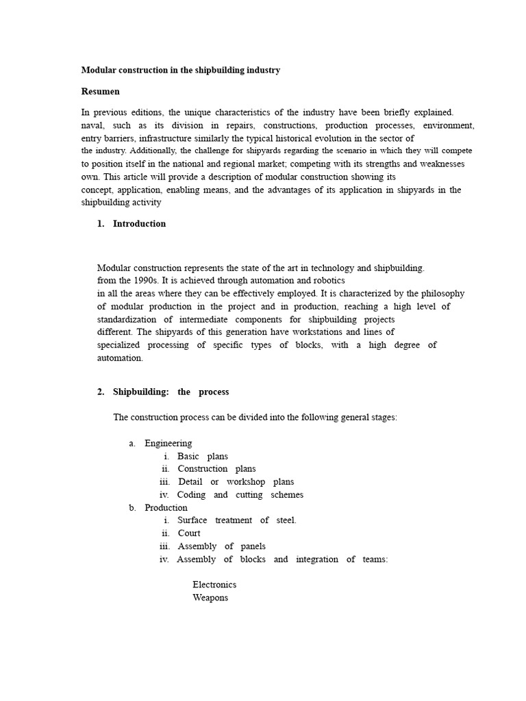 Modular Construction in Shipbuilding | PDF | Modular Programming ...