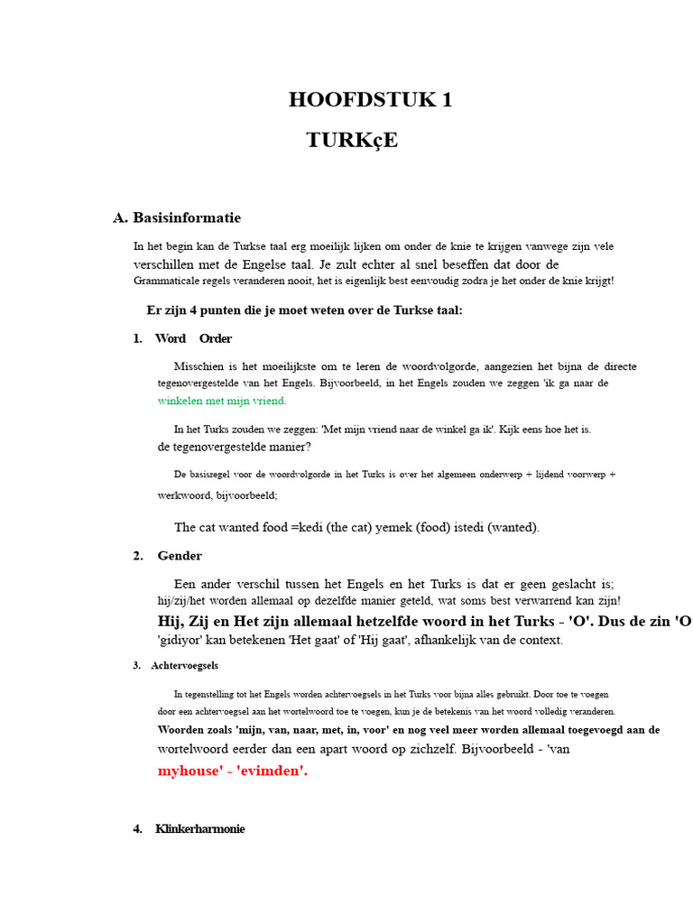 Turks en Engels in Dagelijkse Activiteiten | PDF