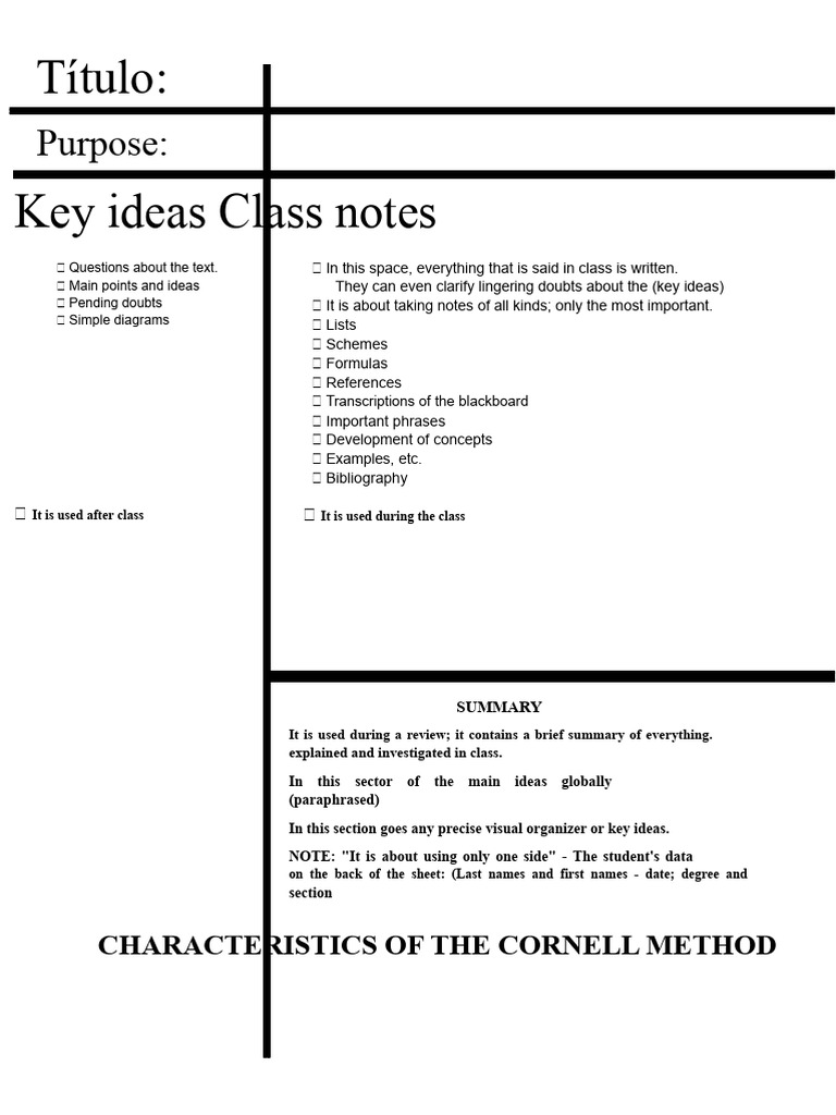 Effective Cornell Note-Taking Guide | PDF