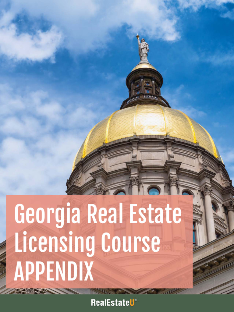 Georgia Real Estate Course Appendix | PDF | Leasehold Estate | Lease