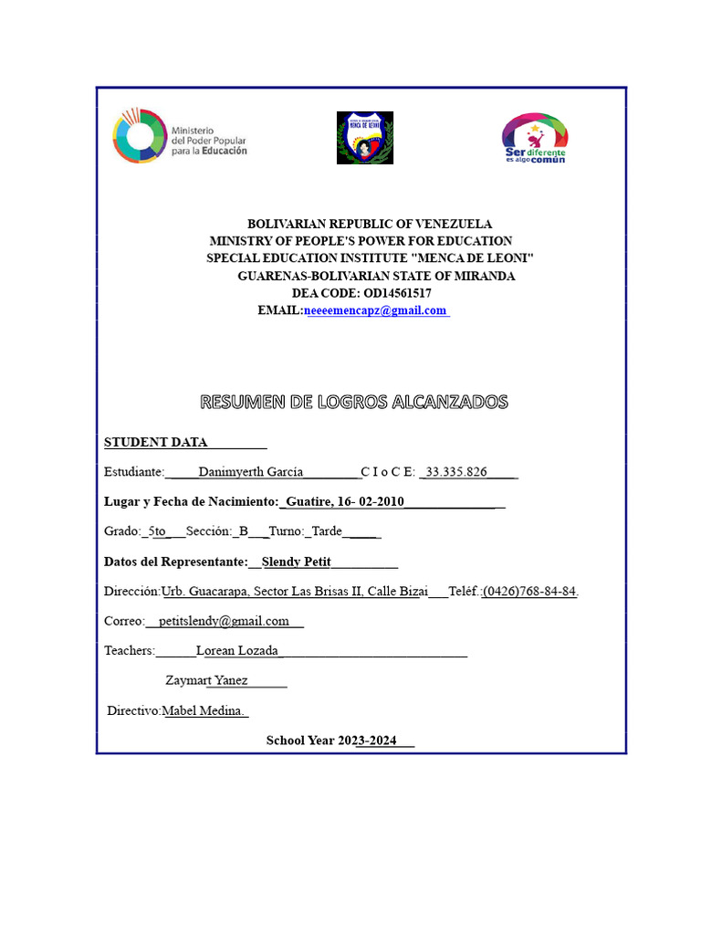 Student Performance Report 2023-2024 | PDF | Human Communication ...