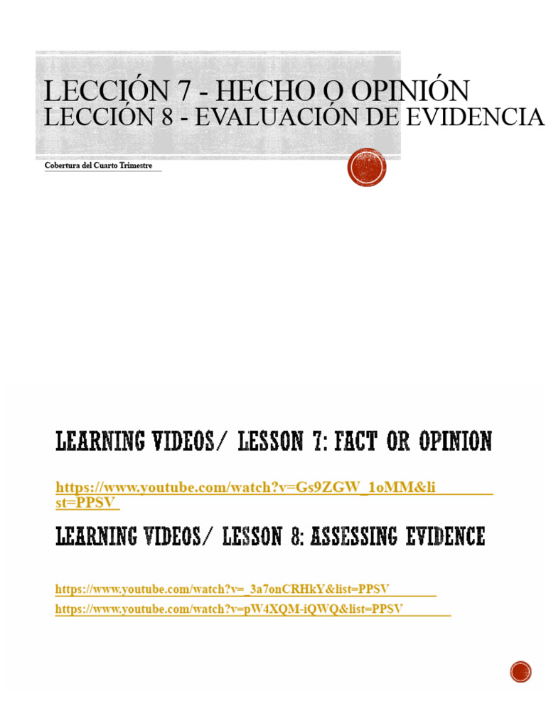 Hechos y Opiniones: Evaluación de Evidencia | PDF | Experiencia