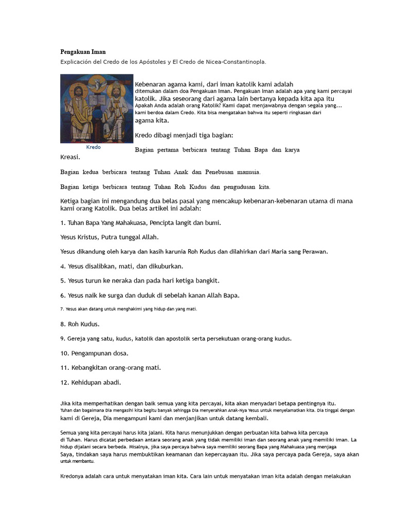 Kredo - Bagian-bagian | PDF