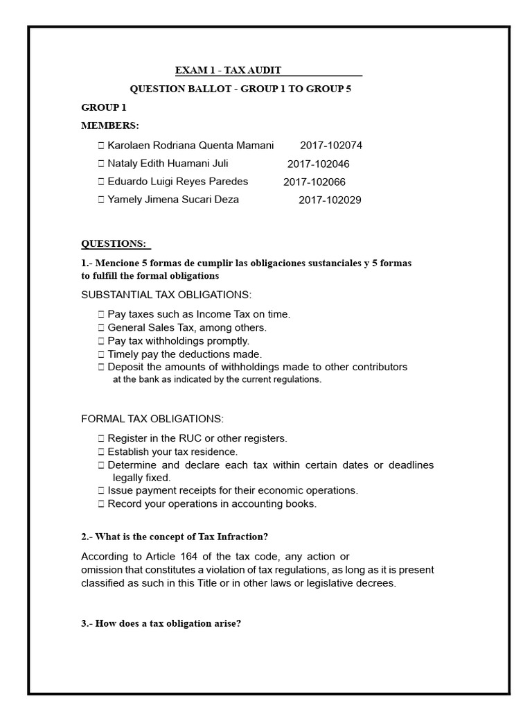 Tax Audit Exam Questions and Solutions | PDF | Taxes | Value Added Tax