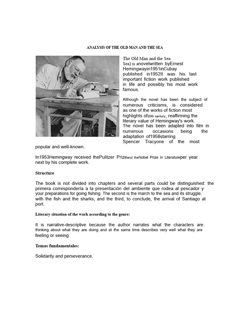 Analysis of The Old Man and The Sea | PDF