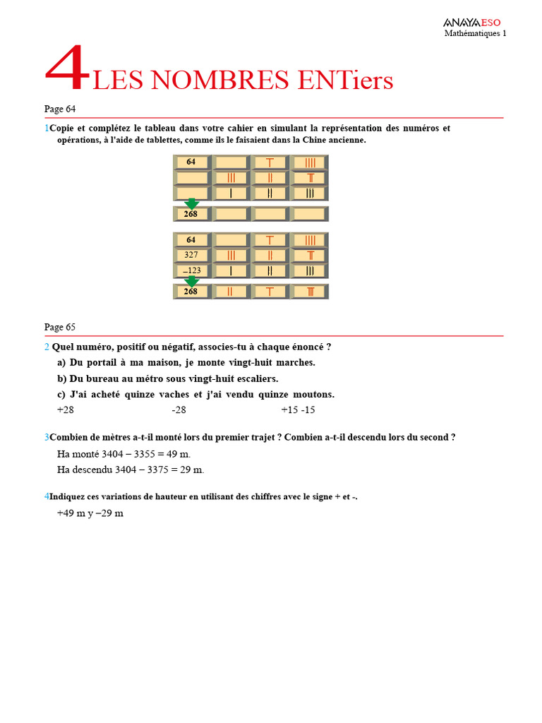 Nombres Entiers : Opérations et Concepts | PDF | Entier naturel ...