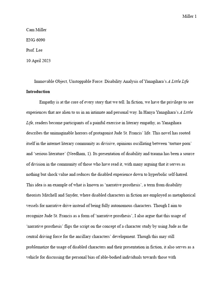 ENG 6090 Immovable Object, Unstoppable Force | PDF | Disability ...
