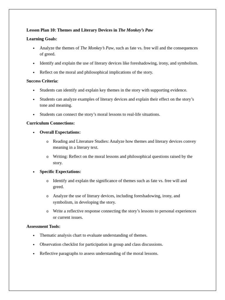 Short Stories Lesson Plan 10 | PDF | Lesson Plan | Human Communication