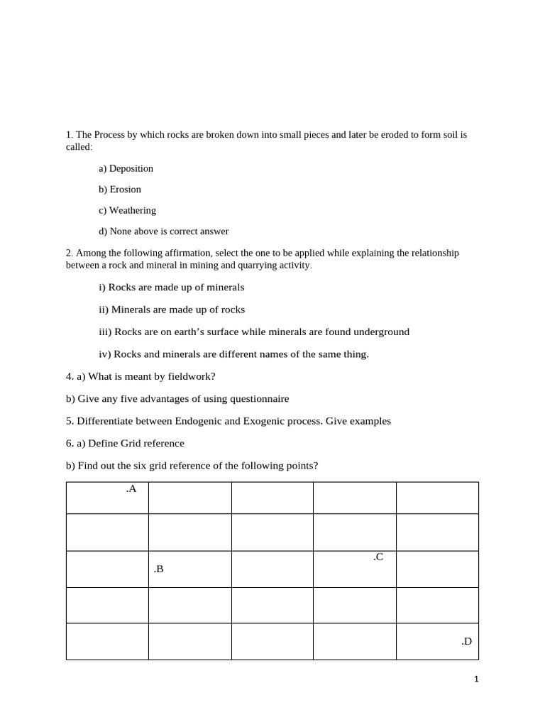 Geography Test s4 | PDF