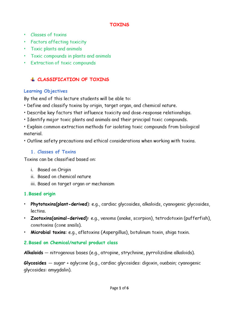 Understanding Toxins: Types and Effects | PDF | Toxin | Toxicity
