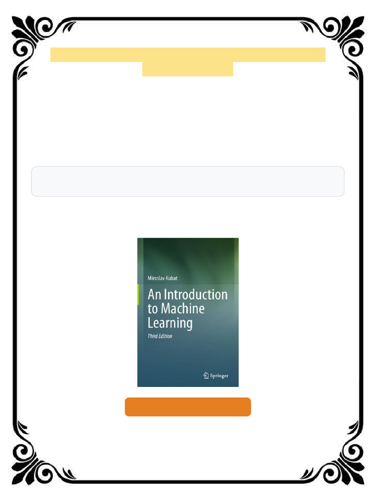 An Introduction to Machine Learning 3rd Edition Miroslav Kubat full digital chapters | PDF ...