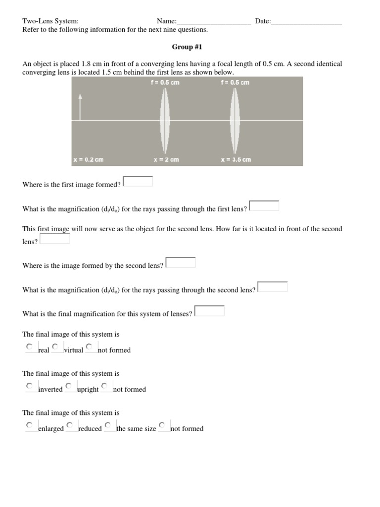 Two Lens System | PDF | Lens (Optics) | Optical Devices