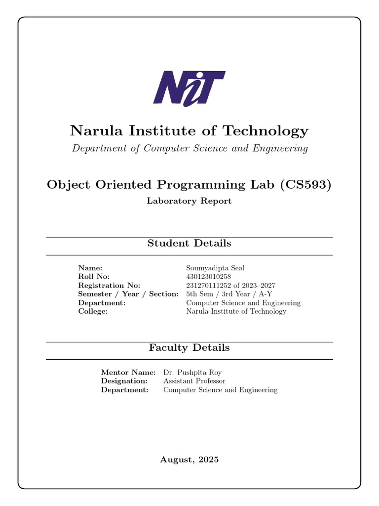 ADVANCED_ALGORITHM_LAB_FORMAT (2) | PDF | Software Engineering | Computer Science