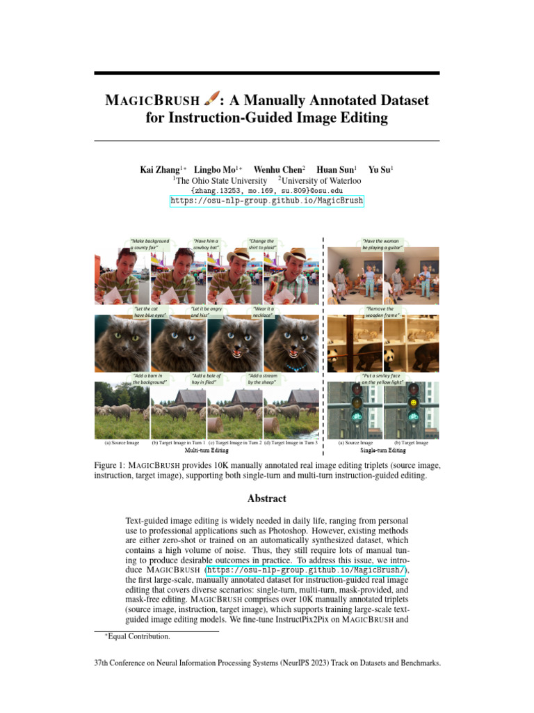 M B: A Manually Annotated Dataset For Instruction-Guided Image Editing ...
