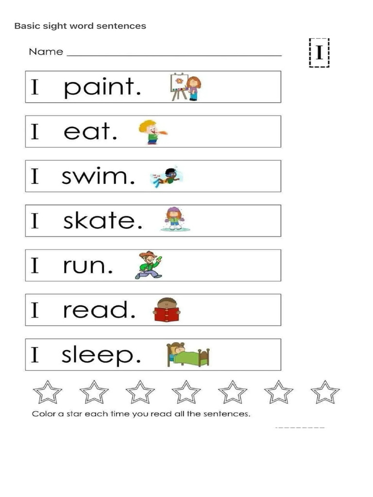 Basic Sight Word Sentences | PDF