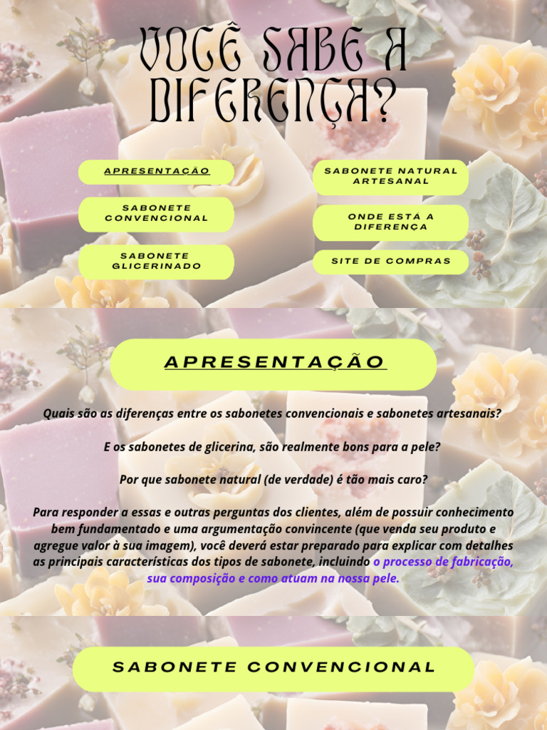 você sabe a diferença | PDF | Sabonete | Glicerol