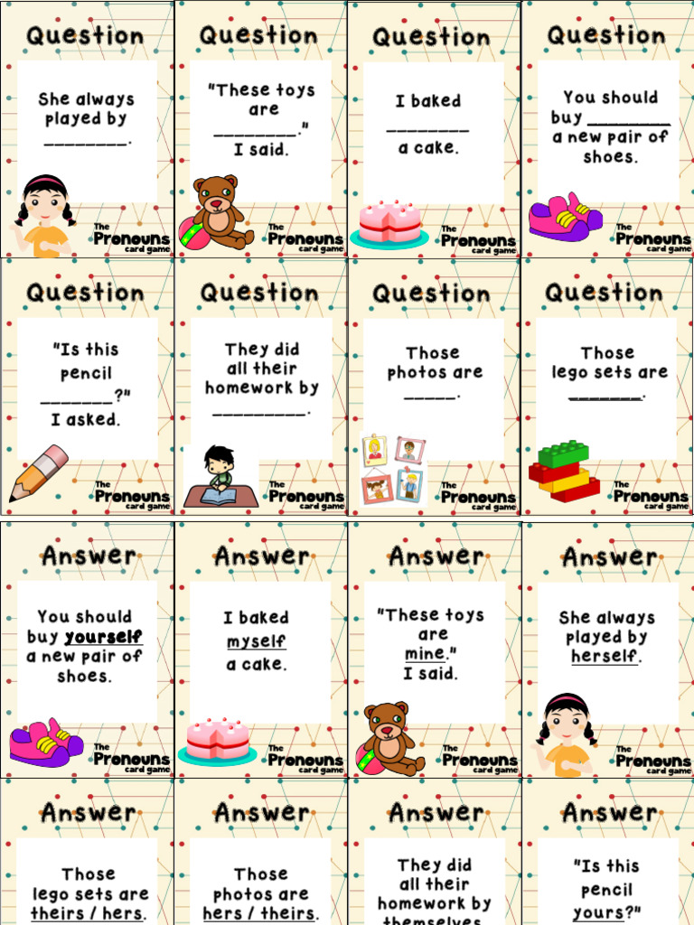 ReflexivePronounsCardGame-1 | PDF