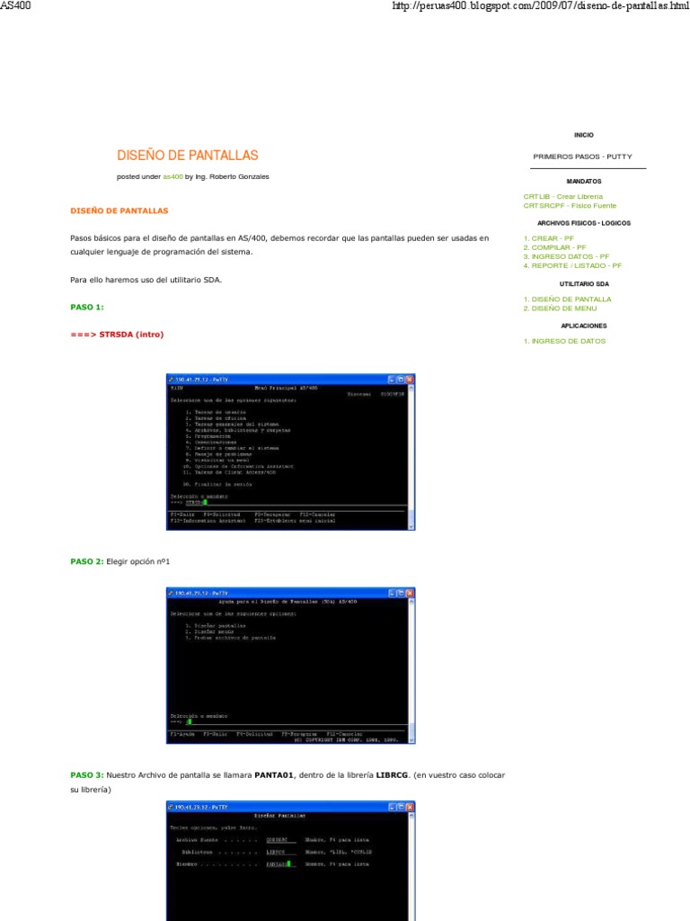 Diseño de Pantalla SDA AS400 | PDF | Áreas de informática | Software