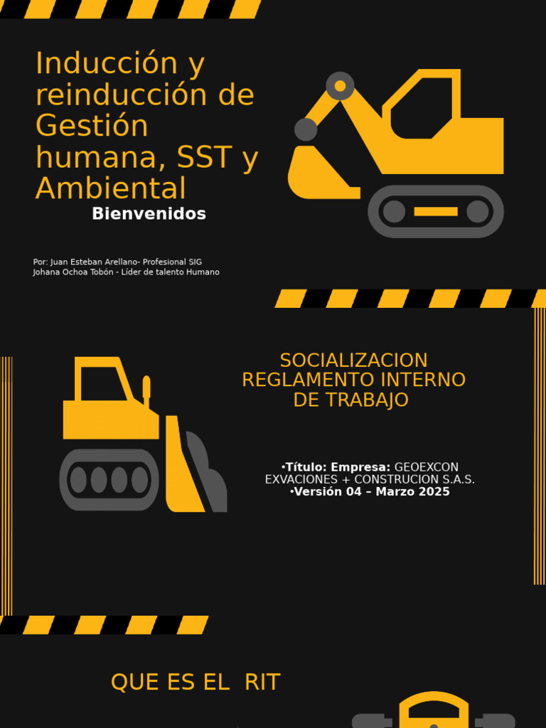 Presentación Inducción 2025 Reglamento Interno De Trabajo Final Pdf