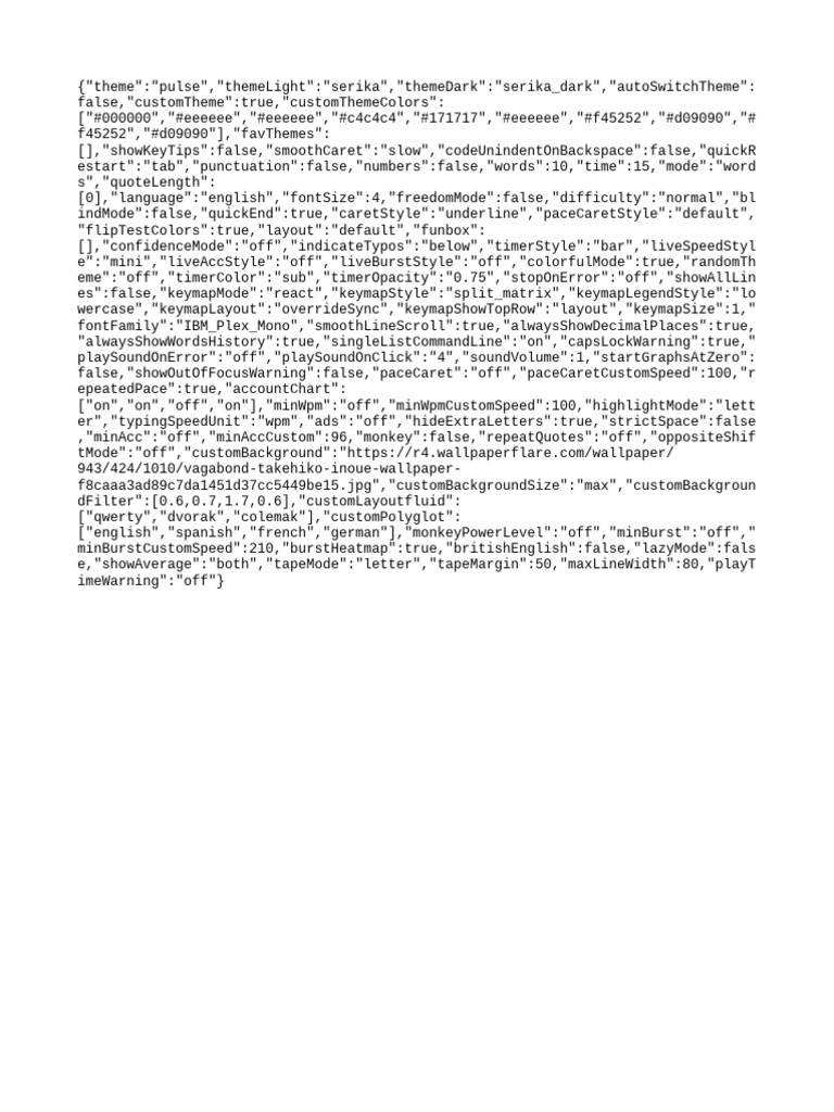 Customizable Typing Theme Settings | PDF