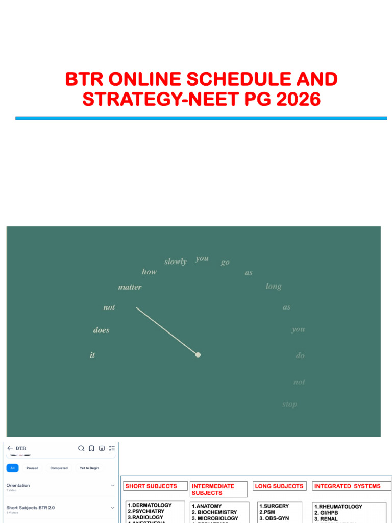 Neet PG 2026 BTR Online | PDF