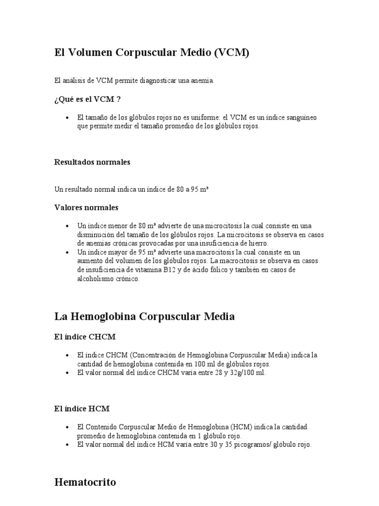 El Volumen Corpuscular Medio | PDF | Glóbulo rojo | Potasio