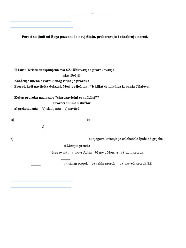PROROCI-ponavljanje (Plickers) | PDF