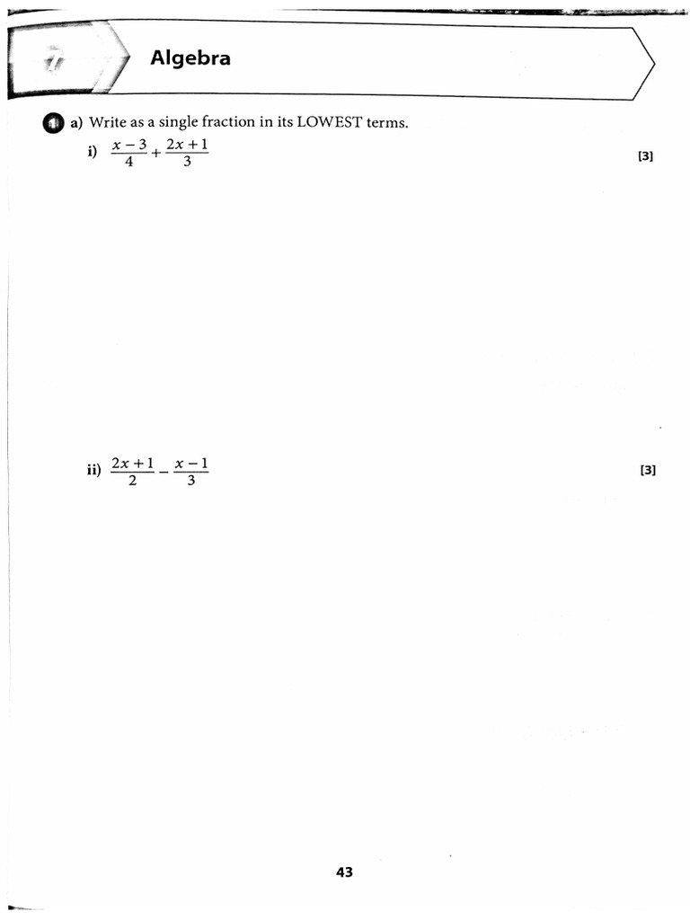 Chapter 7 - Algebra Workbook | PDF
