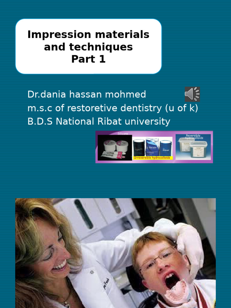 Impression Materials and Technique 1 | PDF | Materials | Dentistry Branches