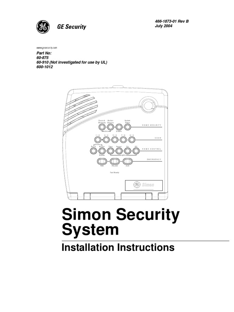 Simon Install | PDF | Security Alarm | Electrical Connector