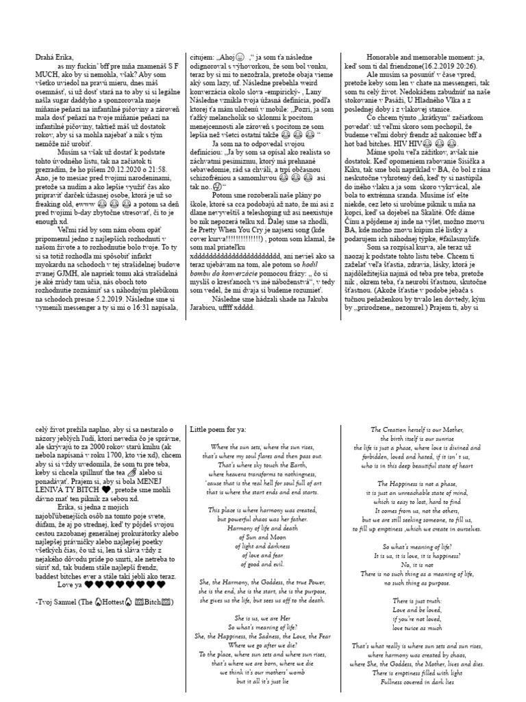 ERIKA 18 List +poem | PDF