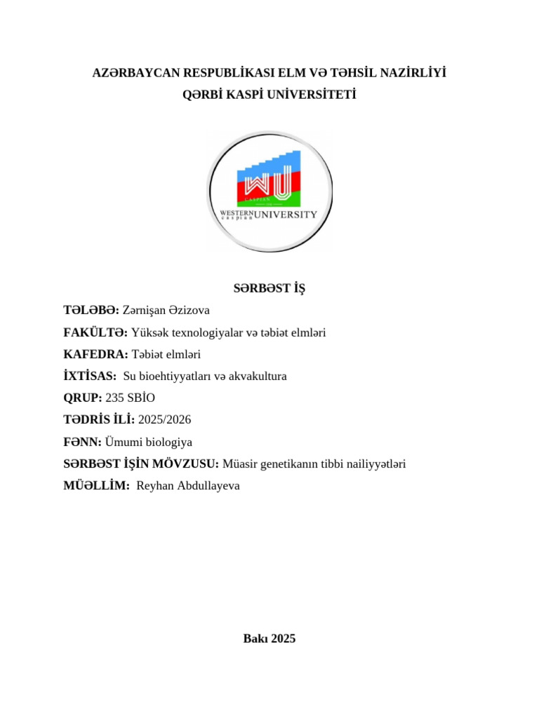 Müasir Genetikanın Tibbi Nailiyyətləri | PDF