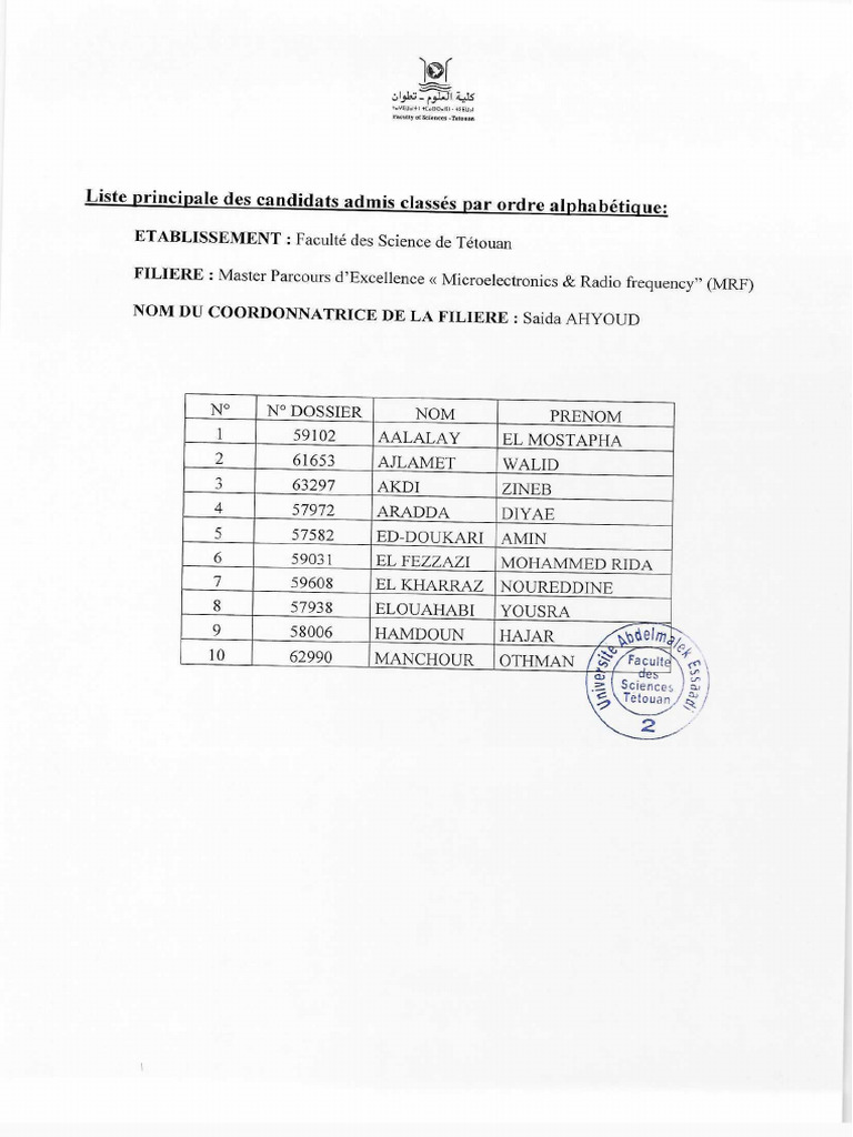 M-MRF Liste Principale | PDF