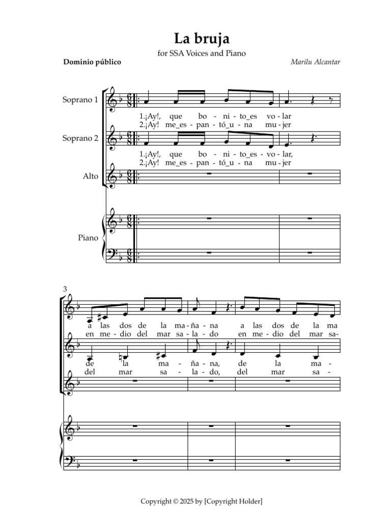 La Bruja SCORE | PDF