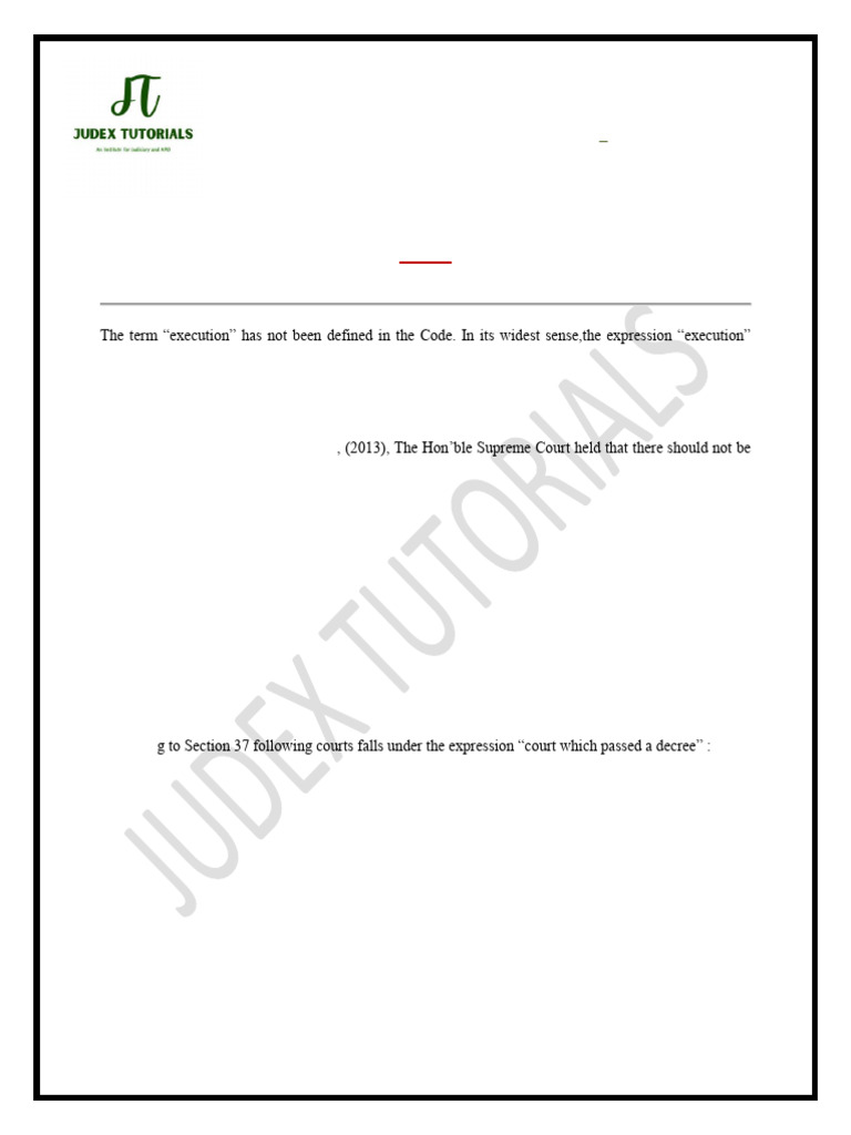Execution of Decree | PDF | Decree | Judgment (Law)