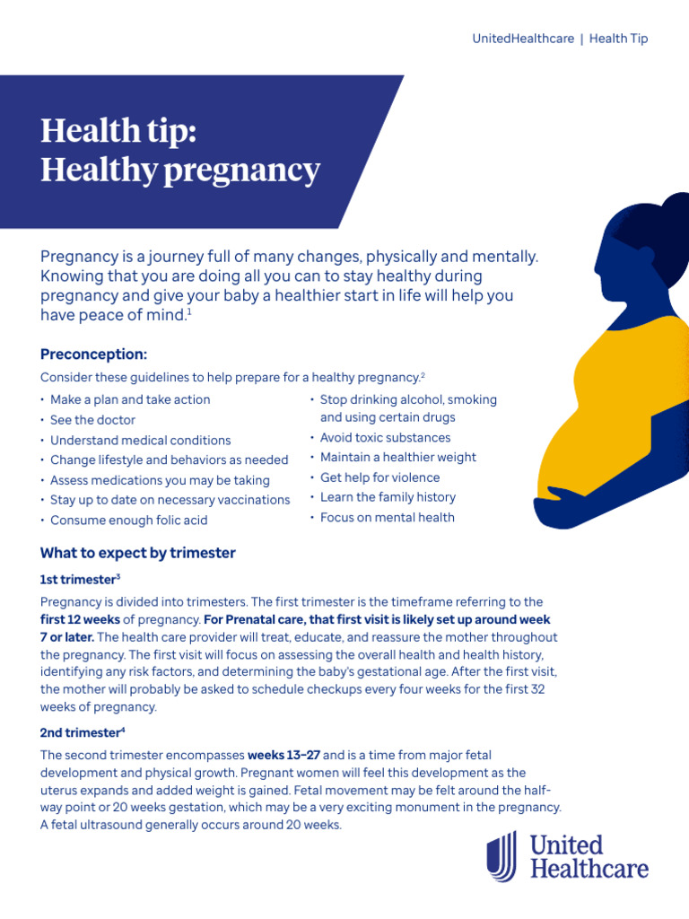 Healthy Pregnancy Health Tip Flyer | PDF | Pregnancy | Medical Specialties