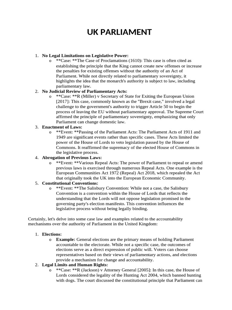 Uk Parliament | PDF | Bill (Law) | Constitution Of The United Kingdom