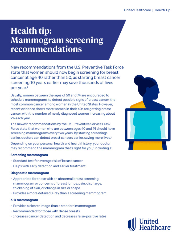 Mammogram Health Tip Flyer | PDF | Mammography | Breast Cancer