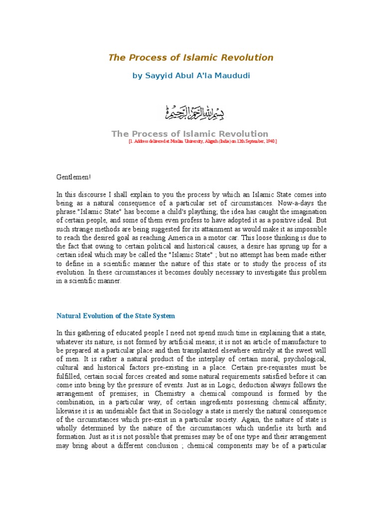 The Process of Islamic Revolution | PDF | Nationalism | Sovereignty