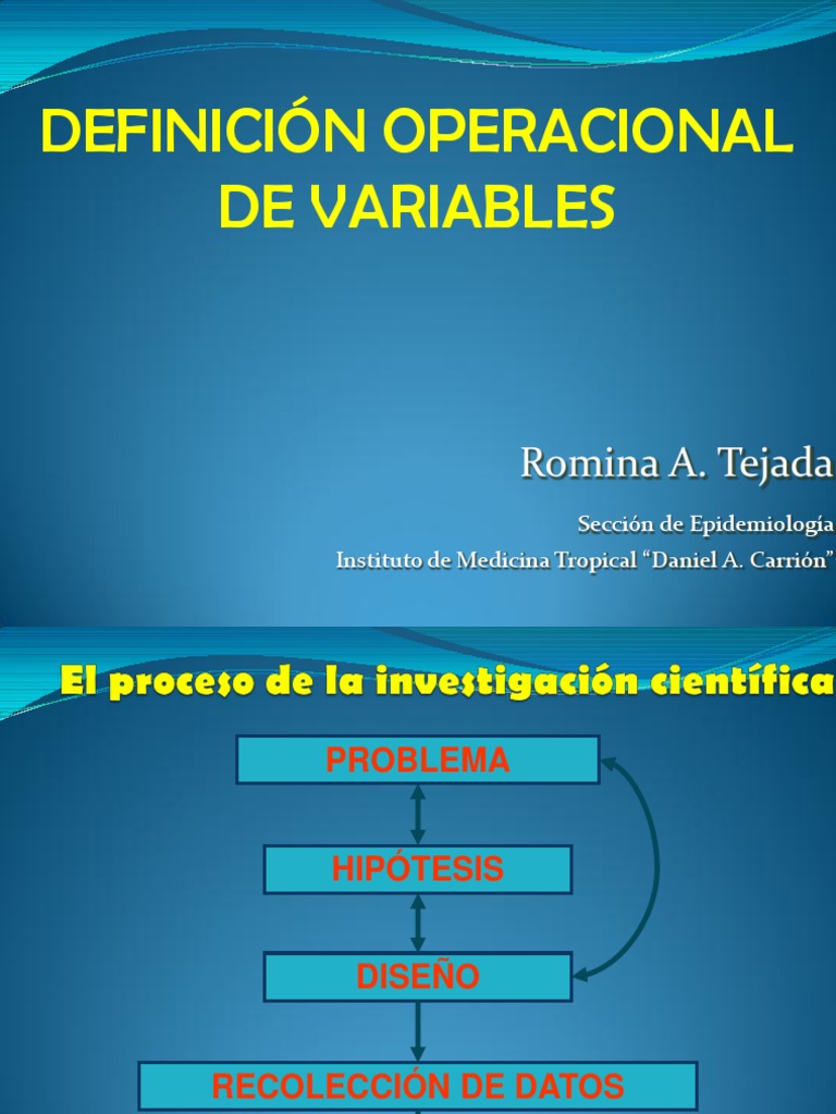 Definicion Operacional de Variables | PDF | Nivel de medida | Medición