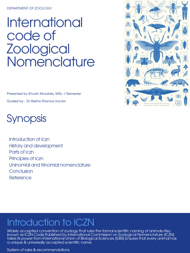 Overview of the ICZN Code | PDF | Genus | Biological Classification