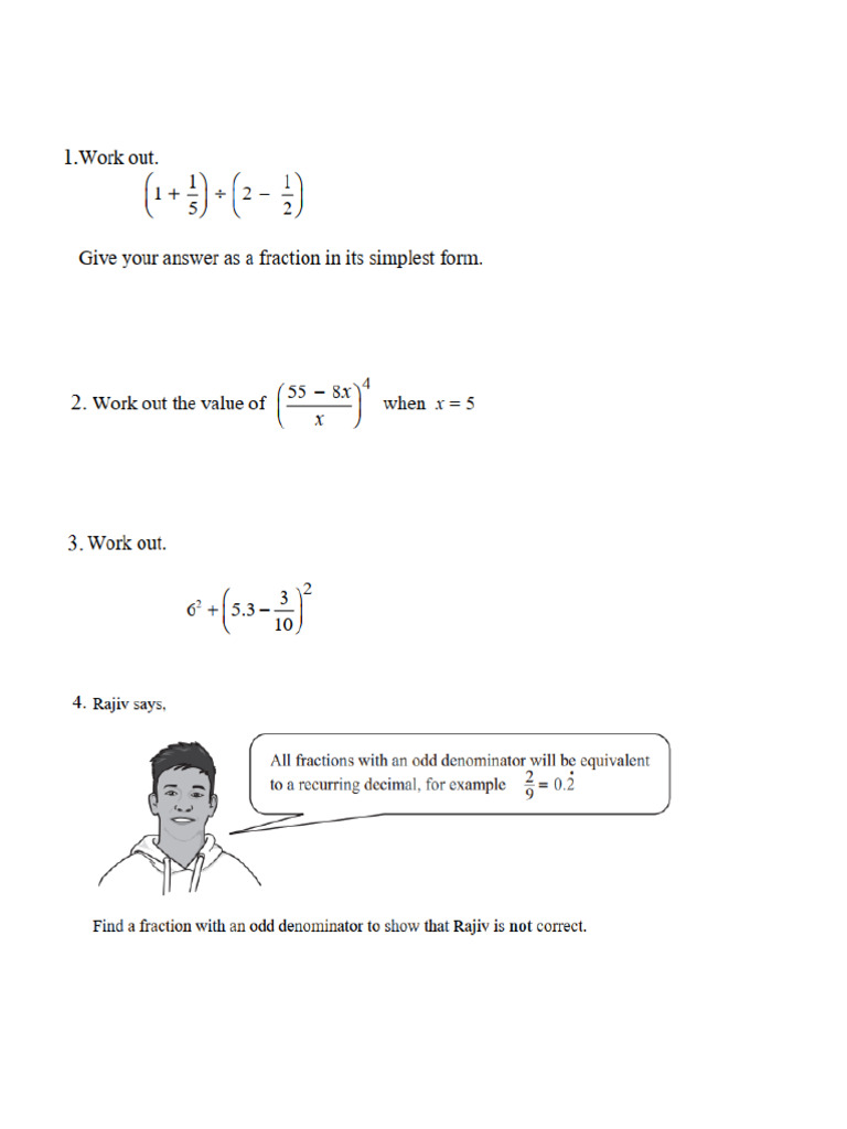 Unit 8 Math Worksheet | PDF