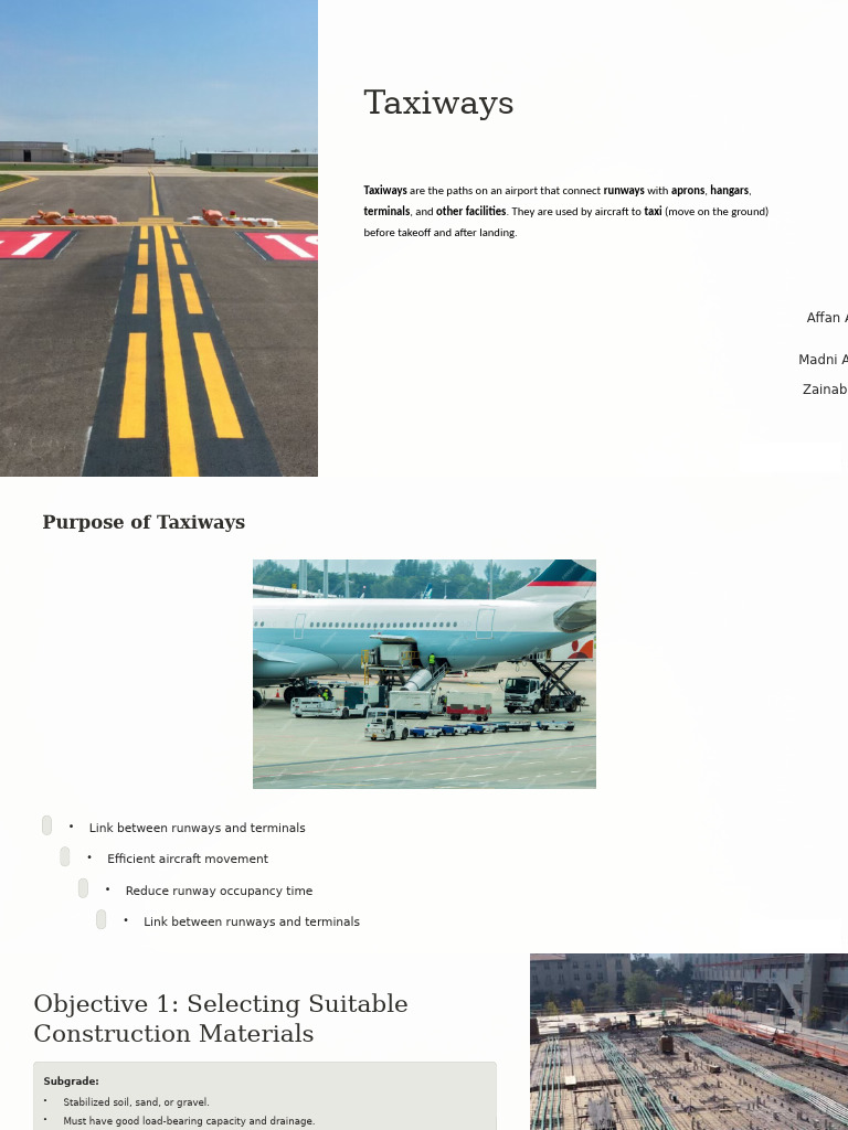 Taxiway Design and Material Selection Guide | PDF | Road Surface | Concrete