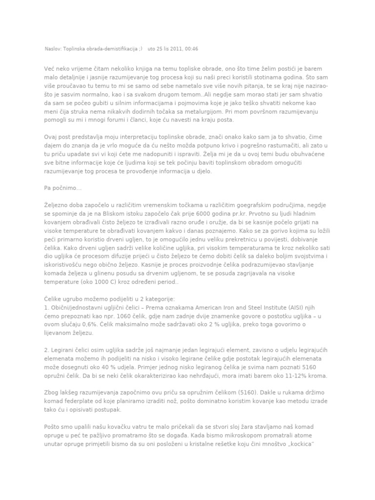 Kaljenje Noza | PDF