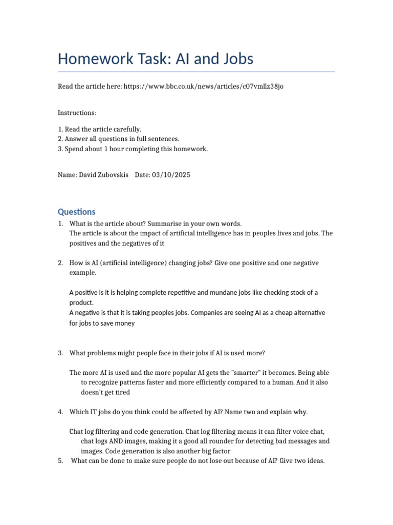 WK 2 - IT Task - Homework | PDF