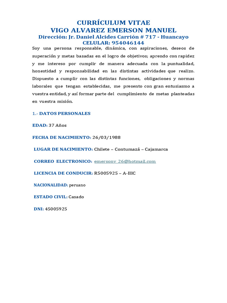 Currículum Vitae Emerson 2025 | PDF