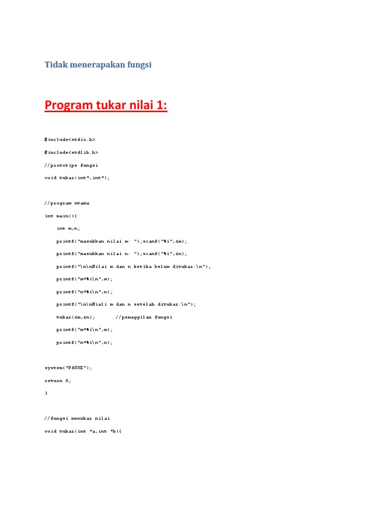 Macam-Macam Source Code Dalam Bahasa C | PDF | Komputer | Teknologi ...
