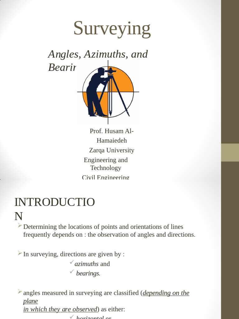 Angles, Azimuths, and Bearings | PDF | Azimuth | Surveying