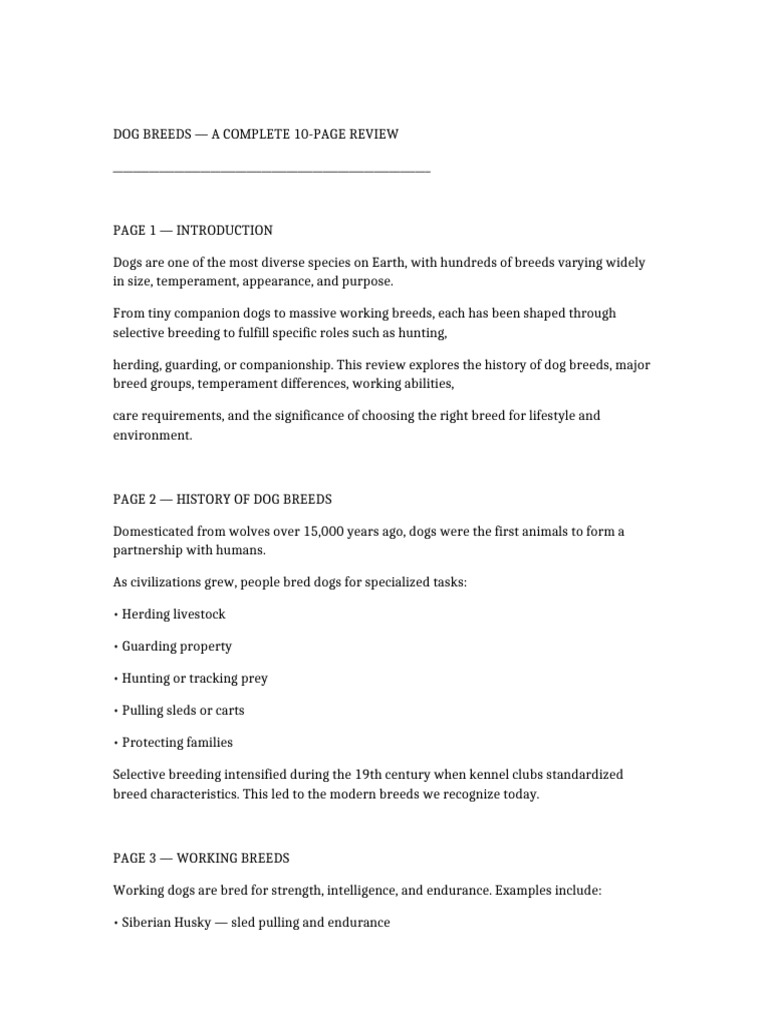 Comprehensive Guide to Dog Breeds | PDF | Herding Dogs | Dog Breeds